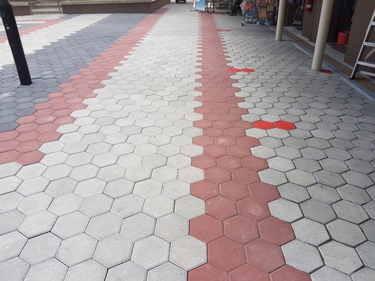 Hexagon Paving Installation at HDB Neighbourhood Centre - BA Contracts ...